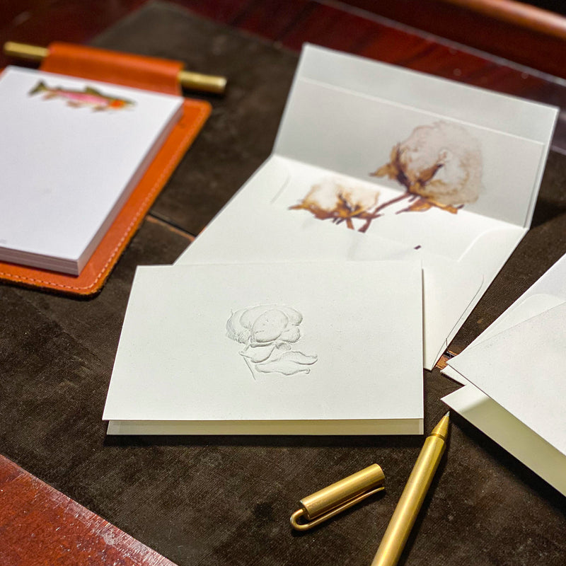 Deep Embossed Cotton Stationery Set of 5 - Andrew Lee Design